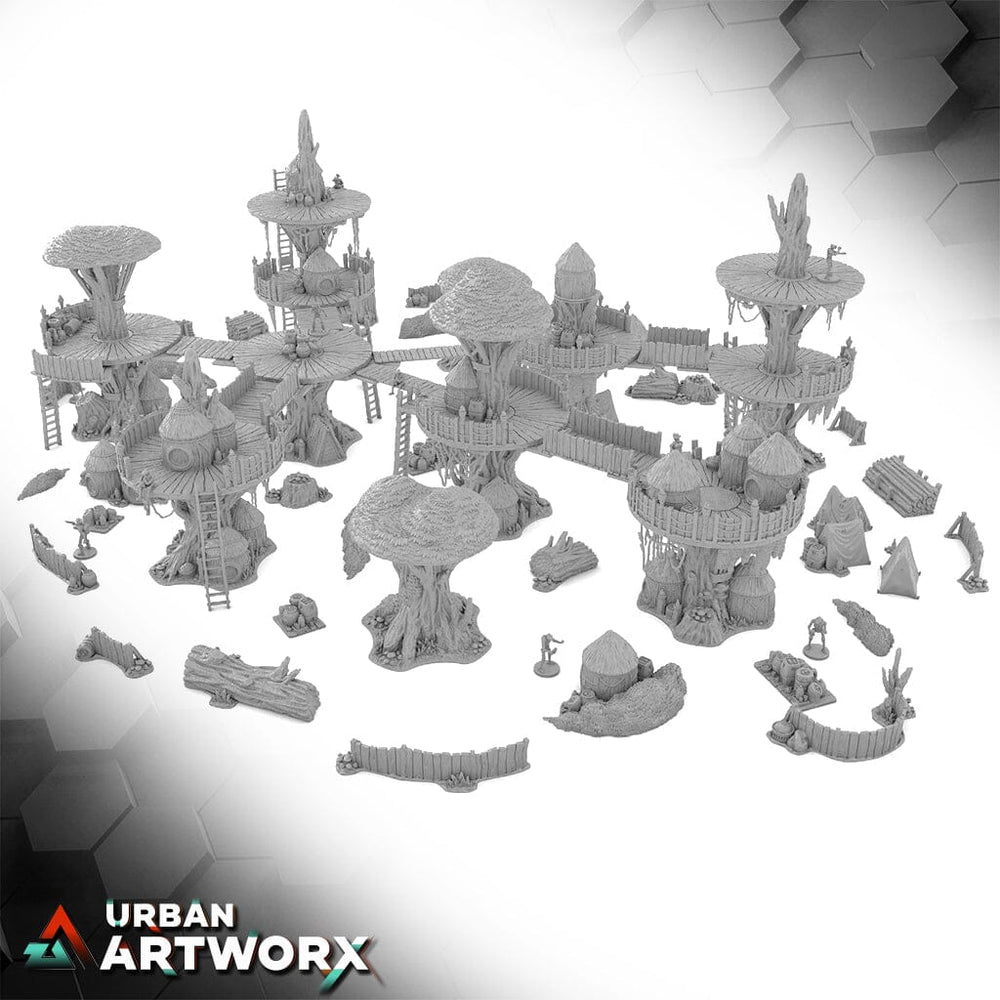 Tabletop Gelände - Imperial Terrain - Forest Moon Village Complete Bun